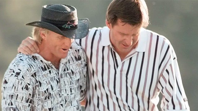 Masters Moments: Nick Faldo and Greg Norman in 1996