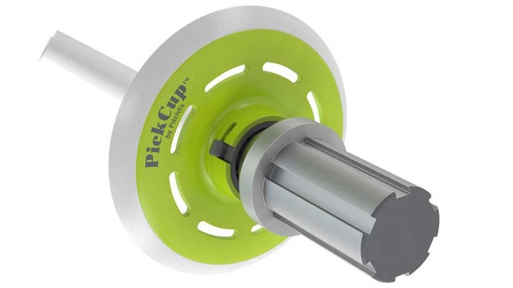 This ball-retrieval device snaps onto flagsticks and promotes safer play