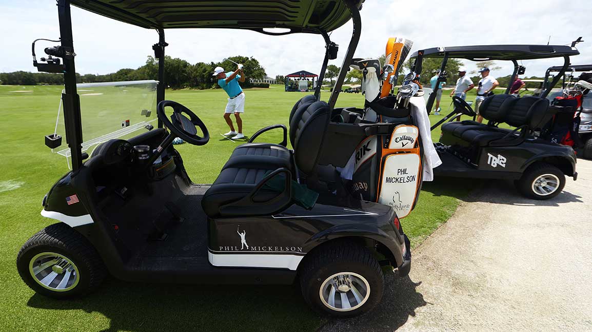 PHOTOS: Check out the Tiger-Phil Match II's ridiculous golf carts