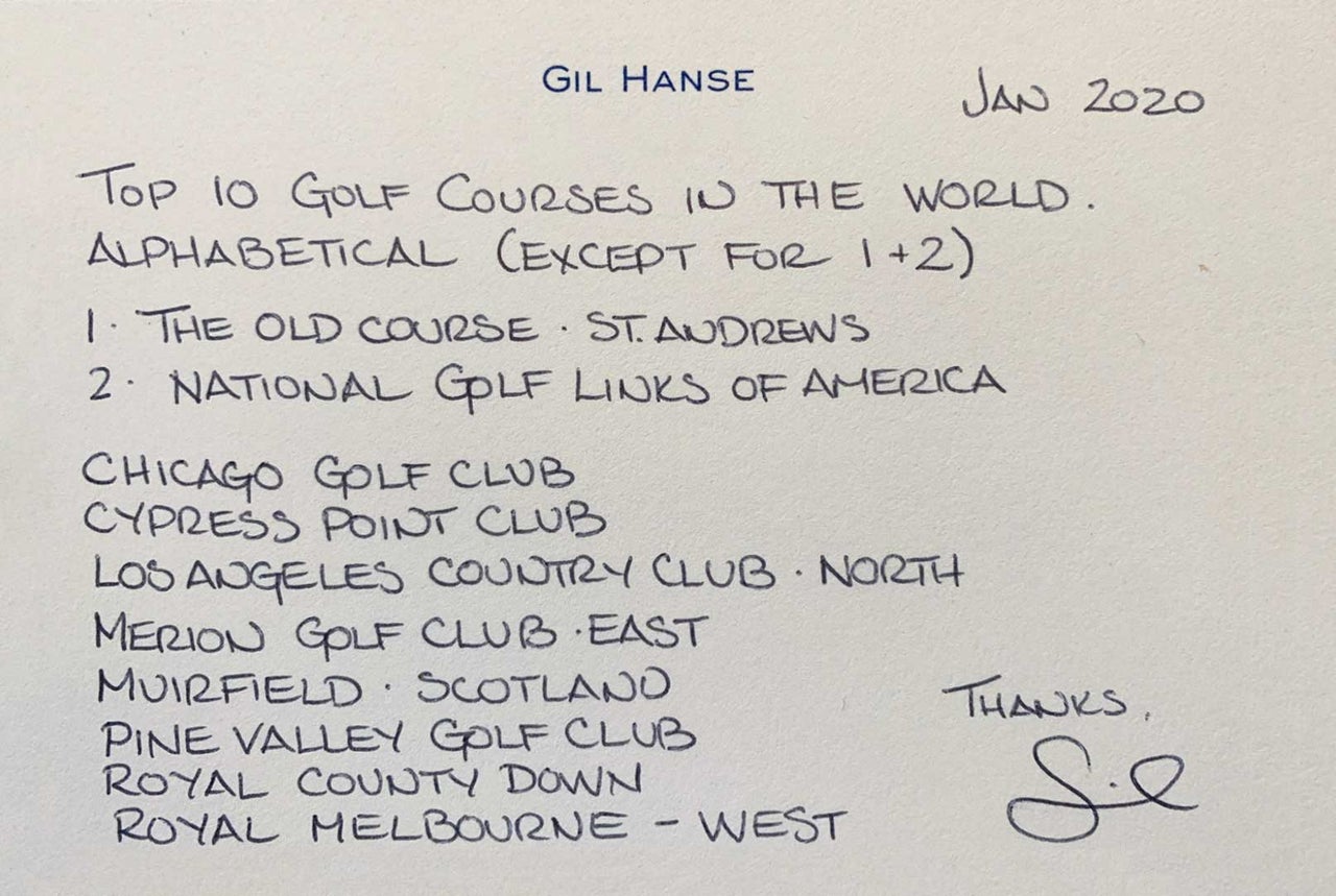 Gil Hanse's favorite 10 courses reflect his creativity, reverence for ...