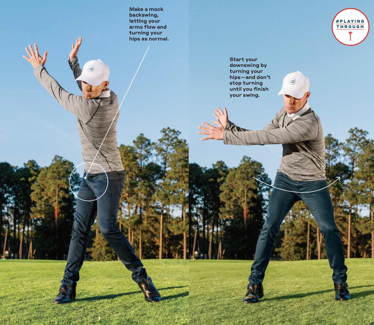 Here's how to properly turn your hips to generate power through the swing