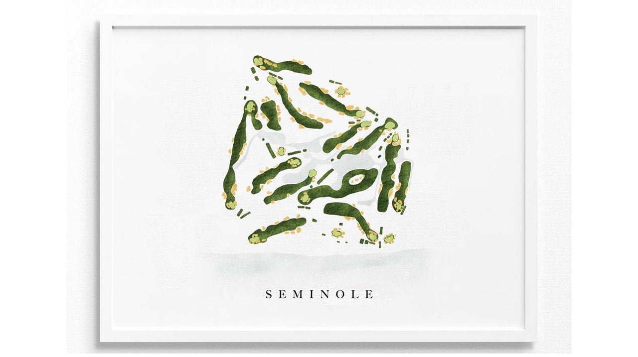 These watercolor-style prints of famous golf courses make perfect gifts