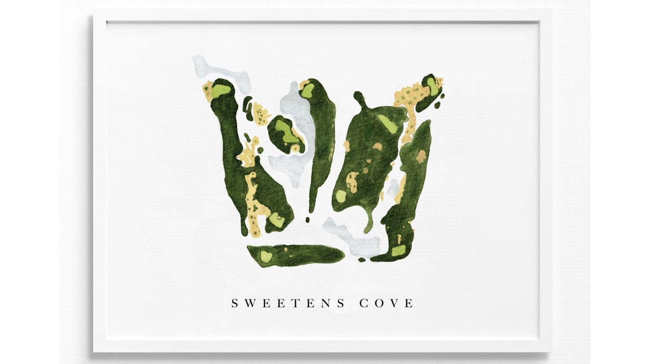 These watercolor-style prints of famous golf courses make perfect gifts