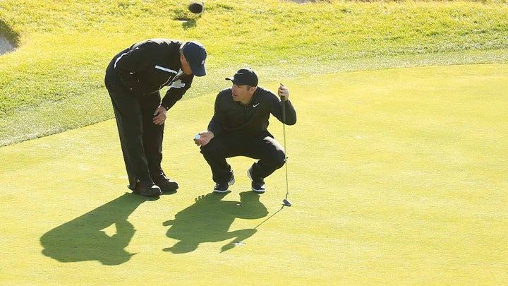 What's the ruling if your ball ends up on the wrong putting green?
