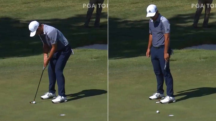 Xander Schauffele's chances end with one of worst lip outs you'll ever see