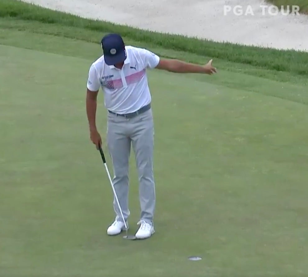 This 540-degree lip-in putt from Rickie Fowler is truly mesmerizing