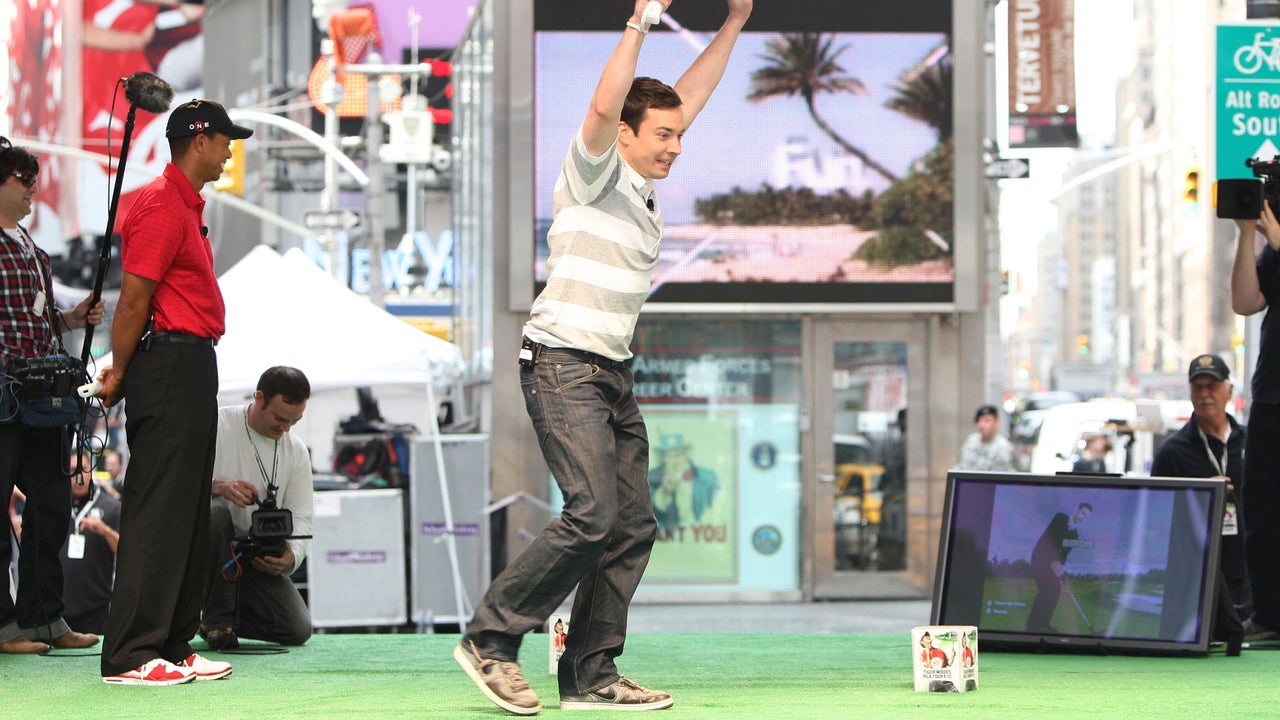 Jimmy Fallon once crushed Tiger Woods at golf in Times Square