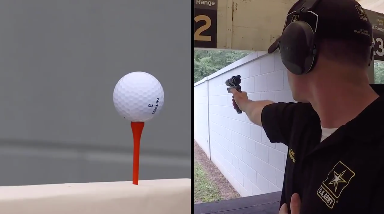 What a golf ball looks like when it’s shot by an Army marksman