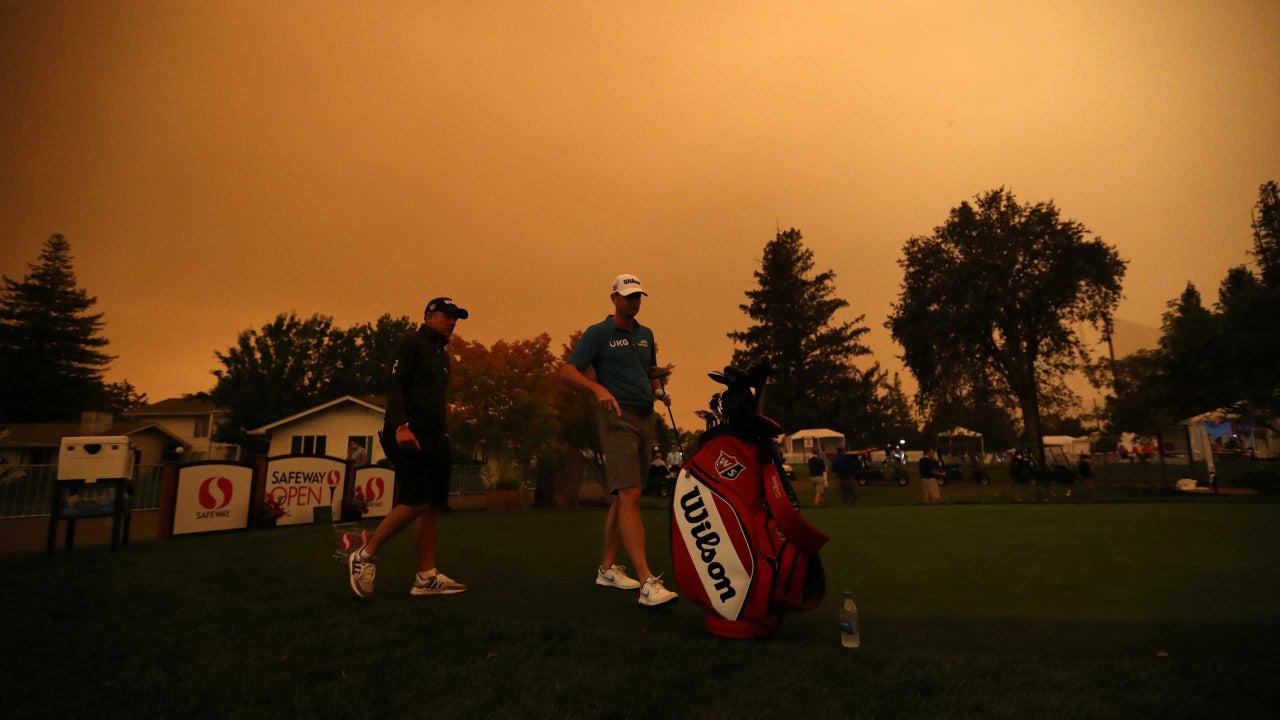 California fires, smoke leave eerie haze over Safeway Open