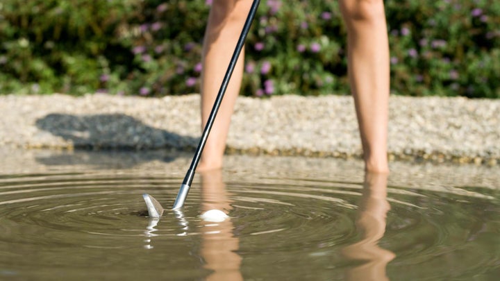 What do you do if your ball ends up in an abnormal course condition?