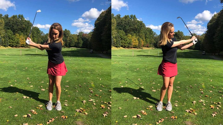 Check your right hand's position on the grip for more solid contact