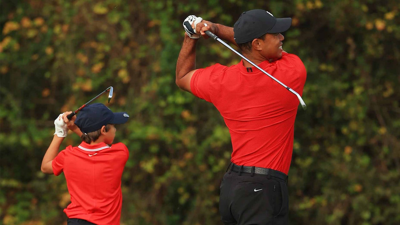 This clip of Tiger and Charlie Woods in 'Sunday Red' has us seeing double