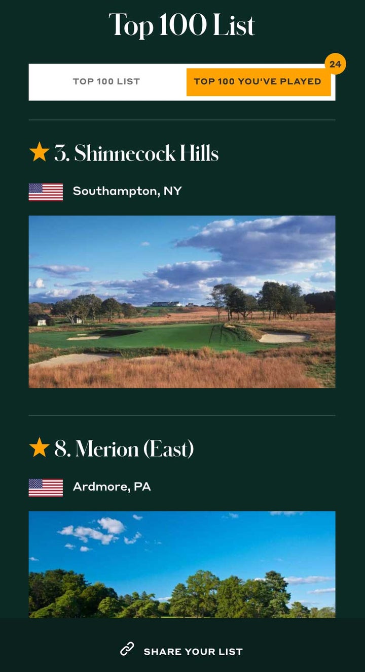 How many Top 100 Courses have you played? Here’s a fun way to find out