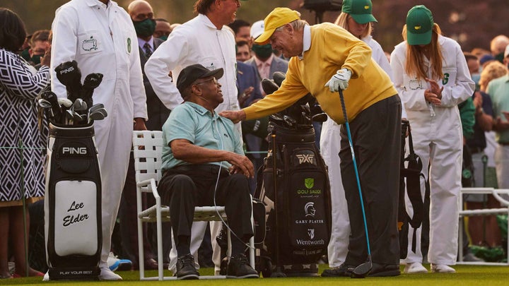 Lee Elder makes history at Masters' ceremonial tee shots