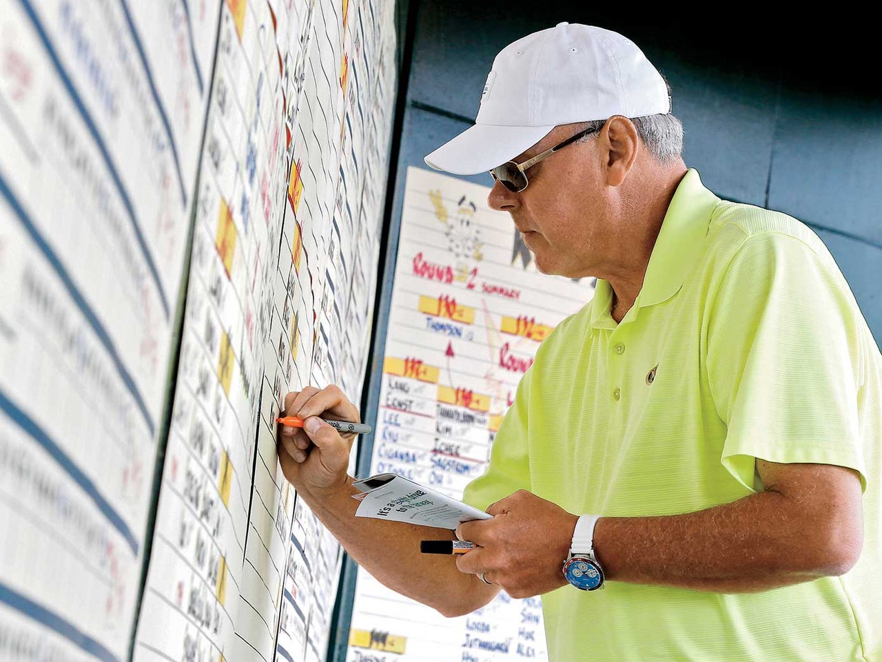 Scoreboard calligraphy brought flair, old-school class to tournament golf
