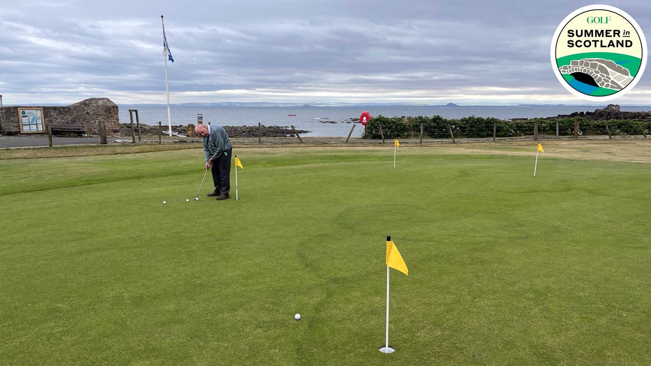My newest golf buddy has never played before, and never will