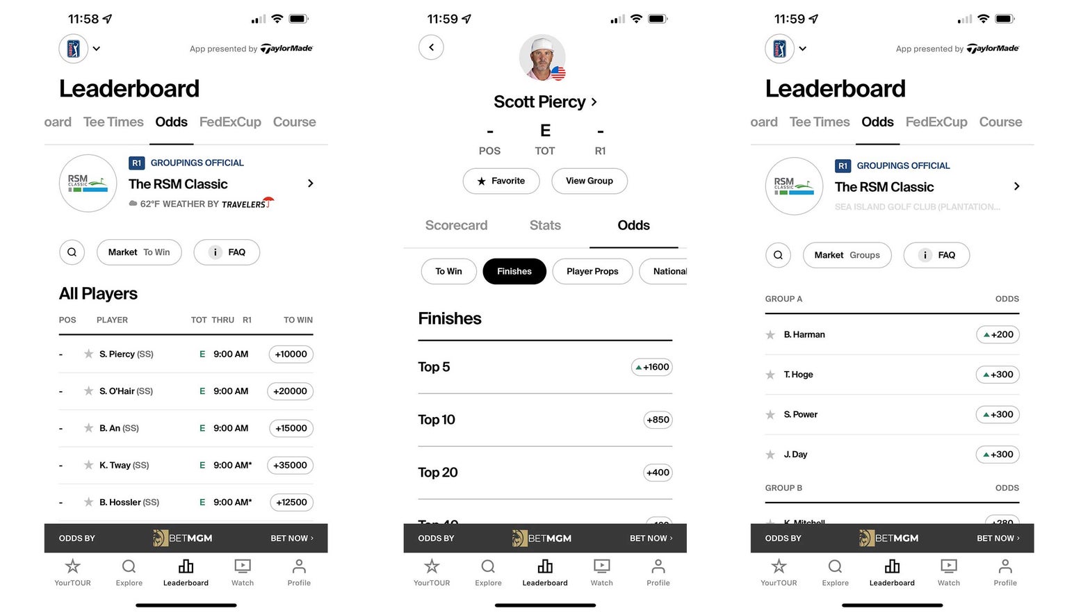 PGA Tour's new app makes golf-betting more seamless for fans