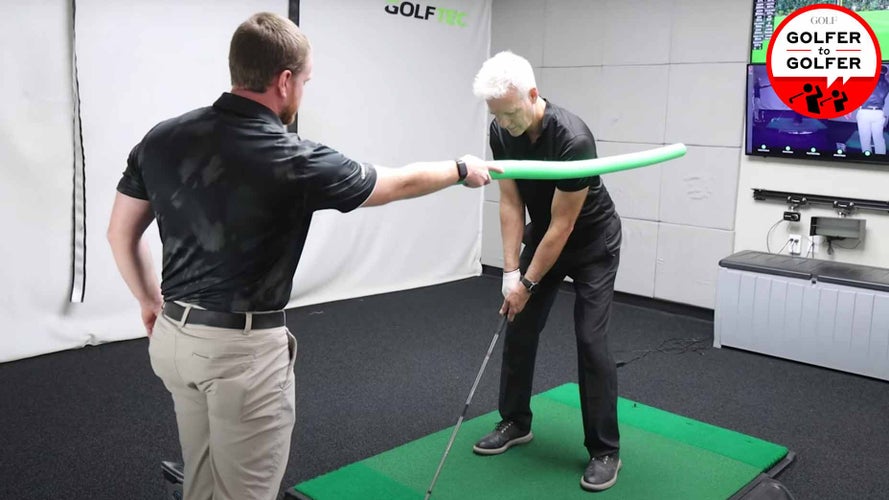 How this drill fixed a tall golfer's overly flat swing plane