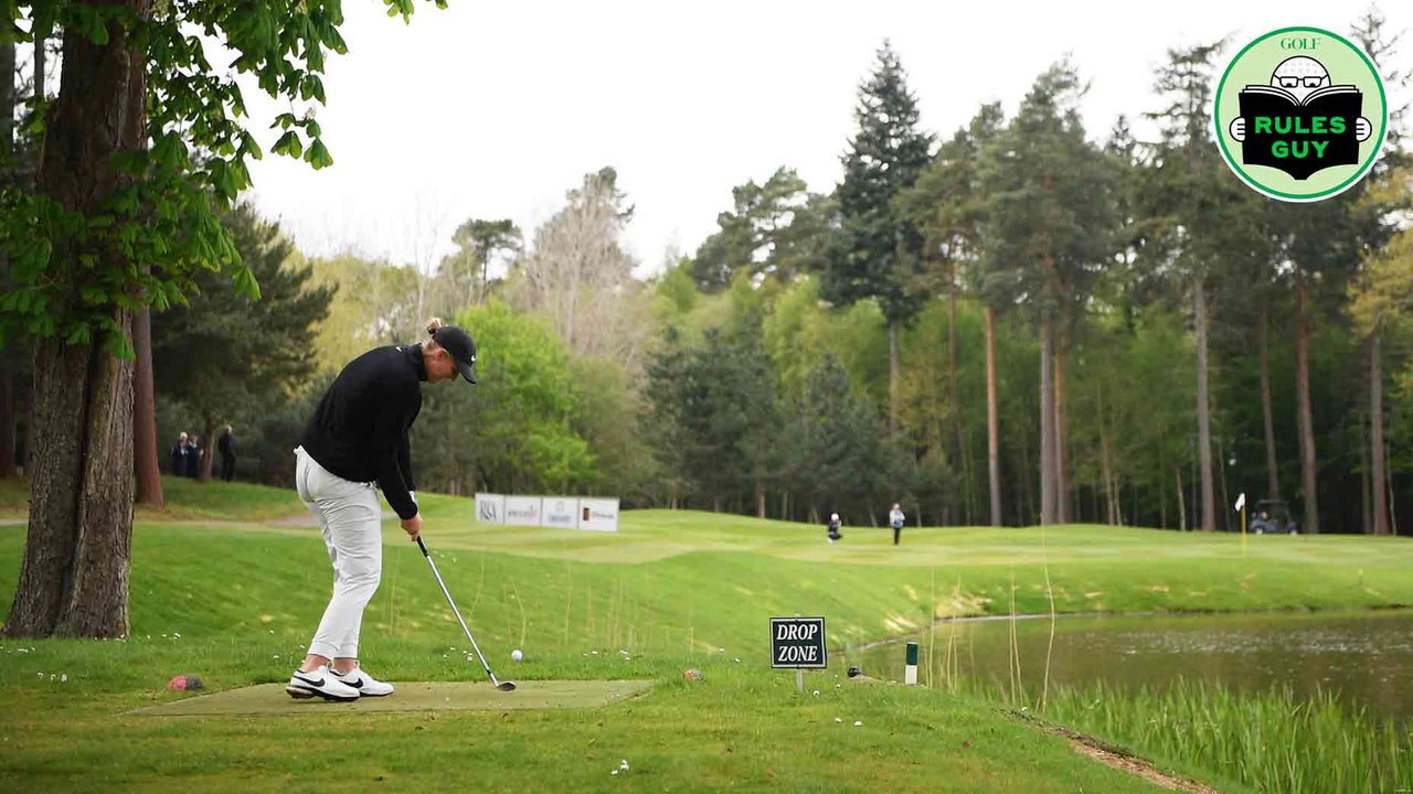 Can you tee up your ball in a drop area if it doubles as a teebox?