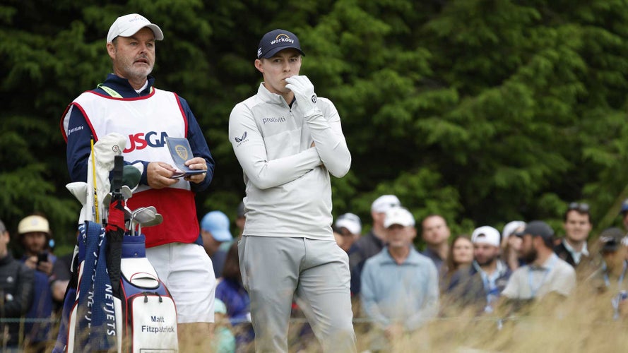 What shots does Matt Fitzpatrick hit cross-handed — and why?