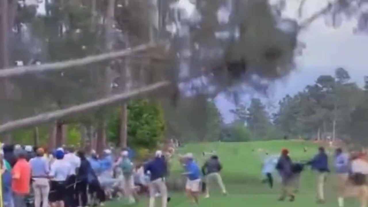 Alternate angles of Augusta National's tree fall show miraculous near-miss