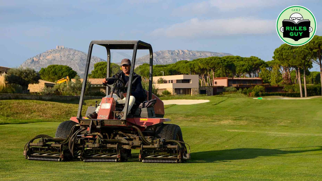 I didn't realize a mower had damaged my ball. Can I replay my shot?