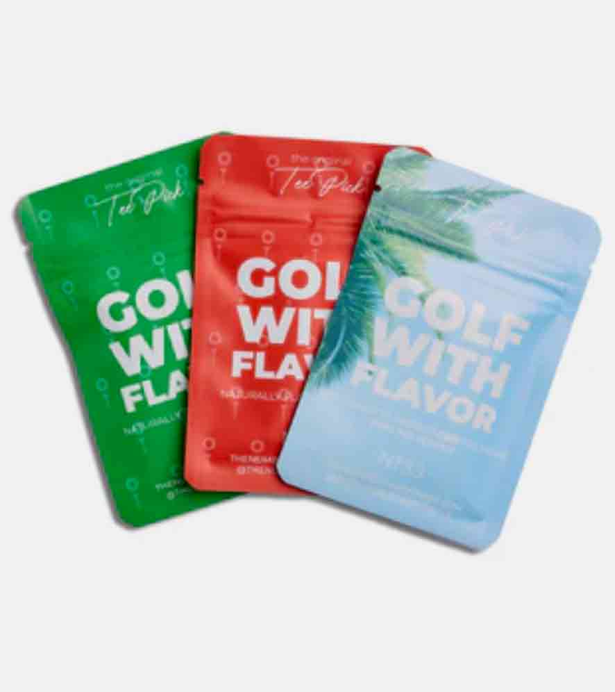 These deliciously flavored bamboo toothpicks double as golf tees