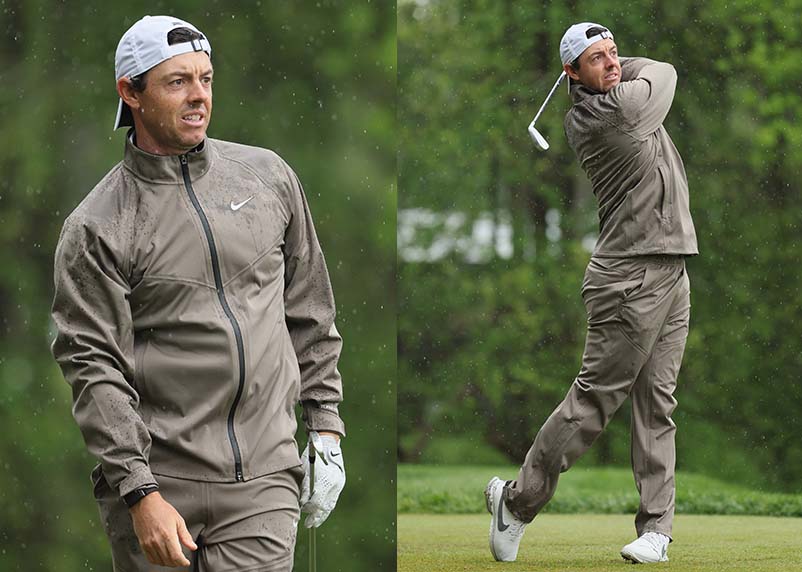 The matching Nike rain set that Rory and Scheffler *both* wore at PGA