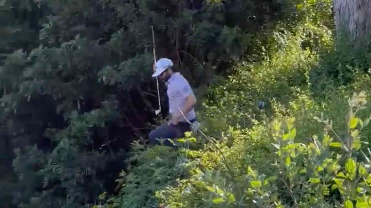 Adam Hadwin threw his club in a bush ... and endured the walk of shame