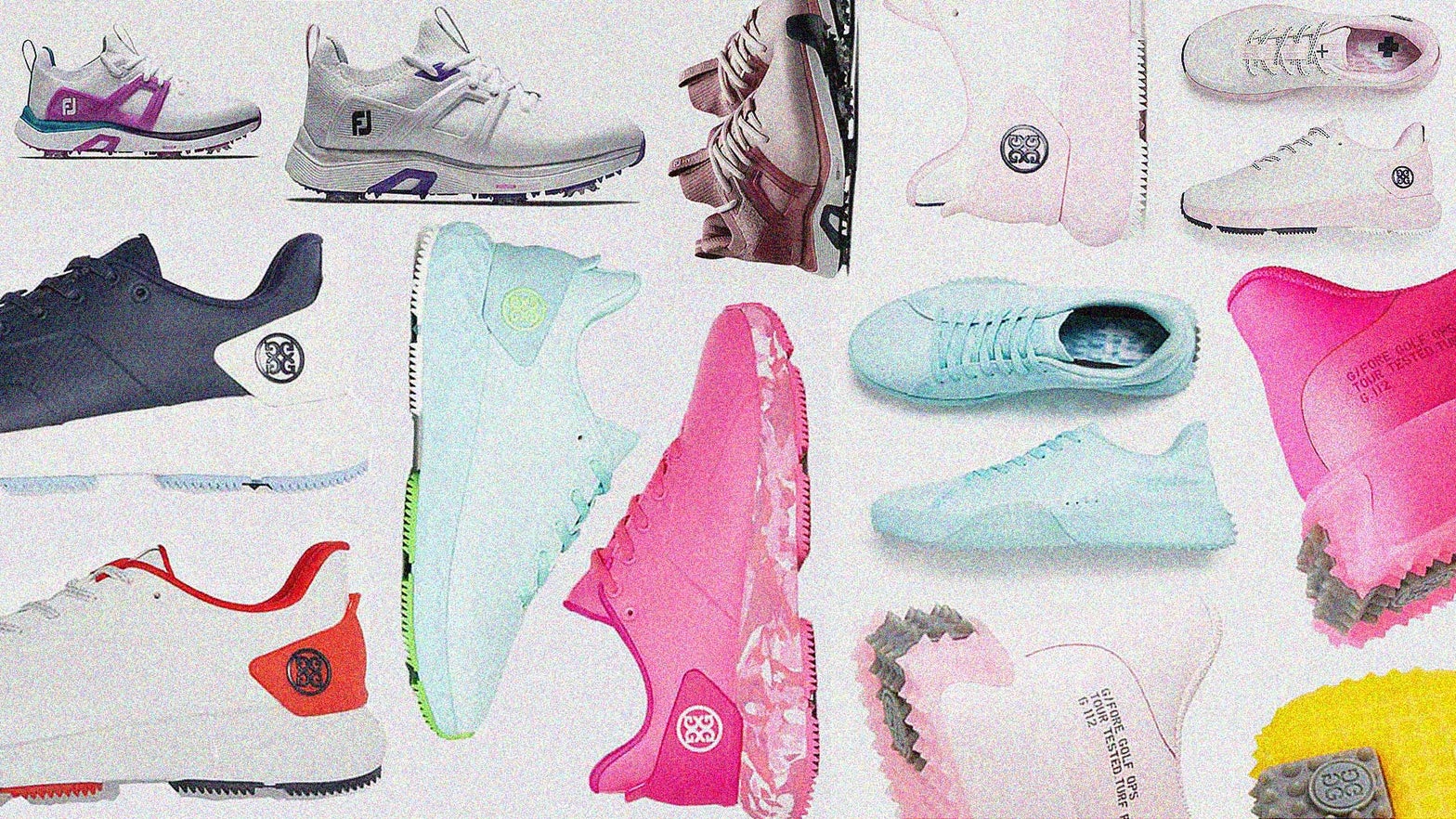 3 spiked and spikeless golf shoes available in multiple pops of color