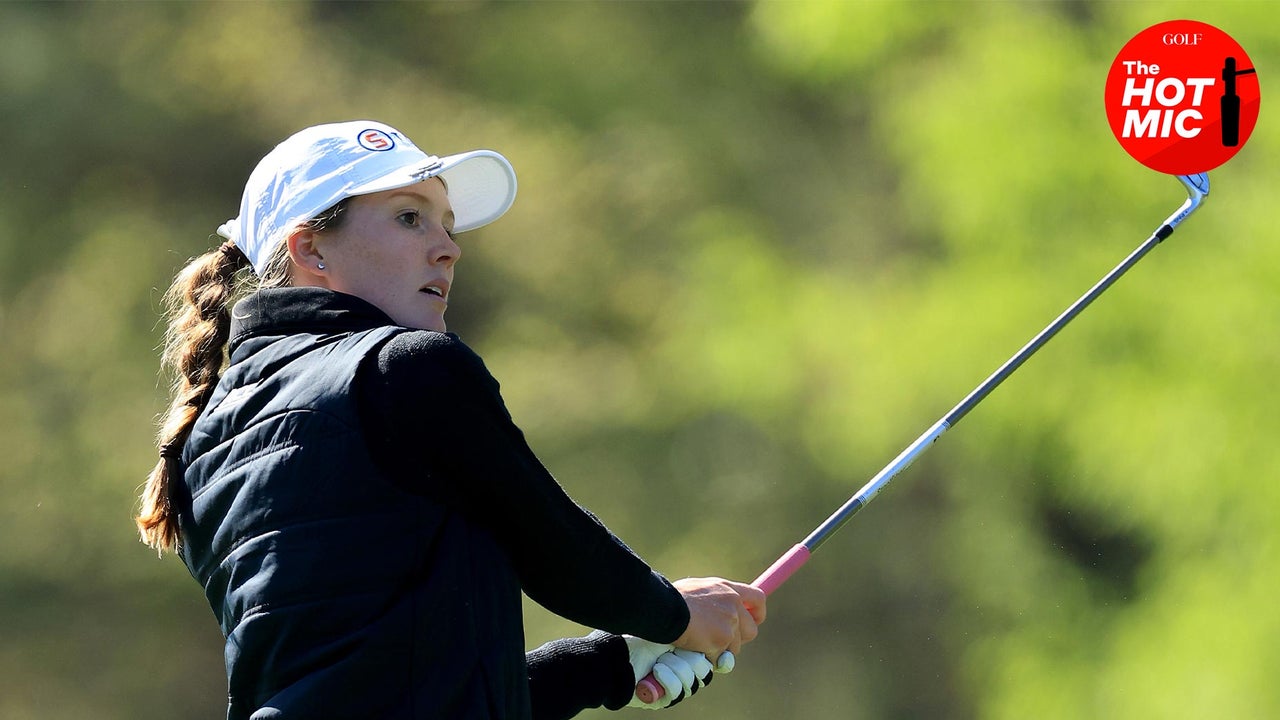 She's playing in the U.S. Women's Open... and broadcasting it