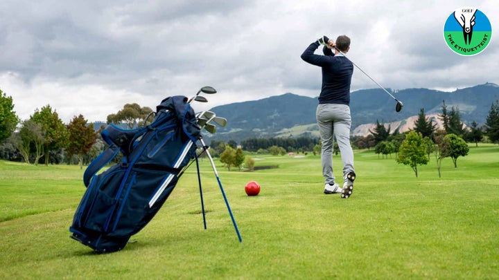 Is setting your golf bag on a tee box an etiquette no-no?