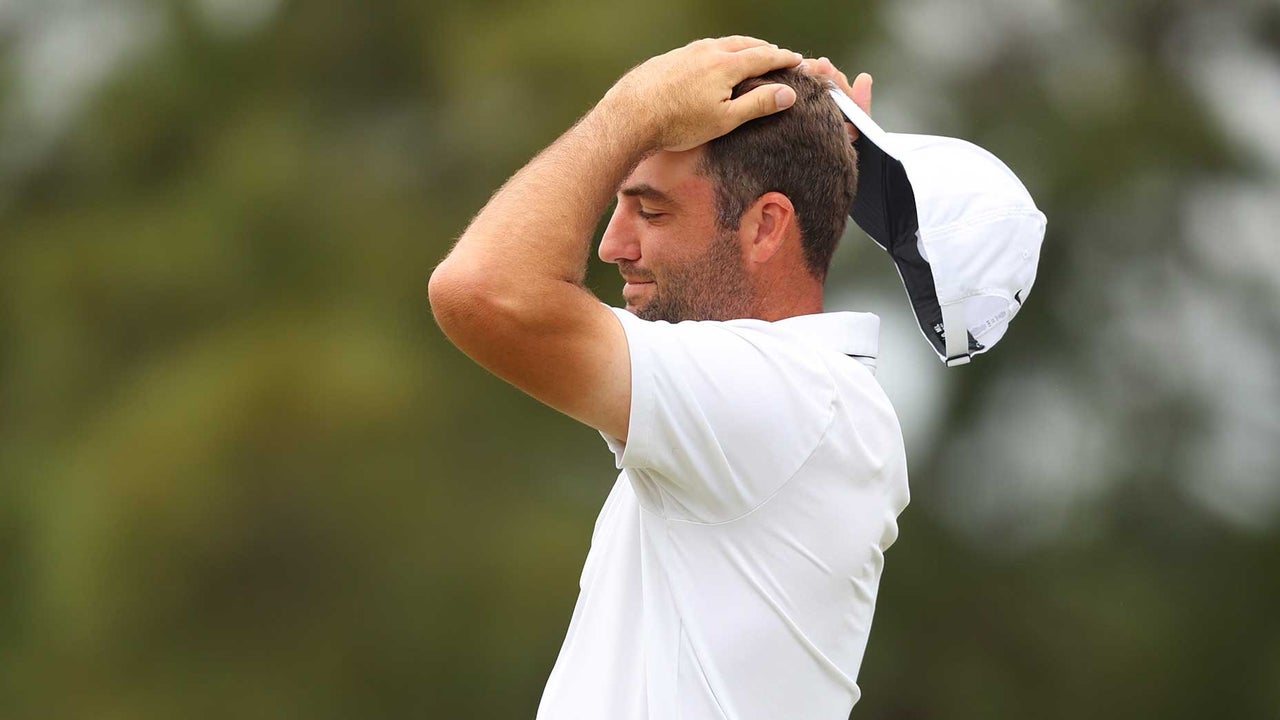 Scottie Scheffler reacts to 'horrendous break' on diabolical par-3