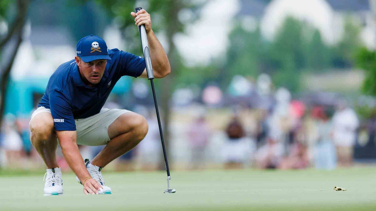 Bryson DeChambeau has to hit putter off tee, then hits it 282 yards: WATCH