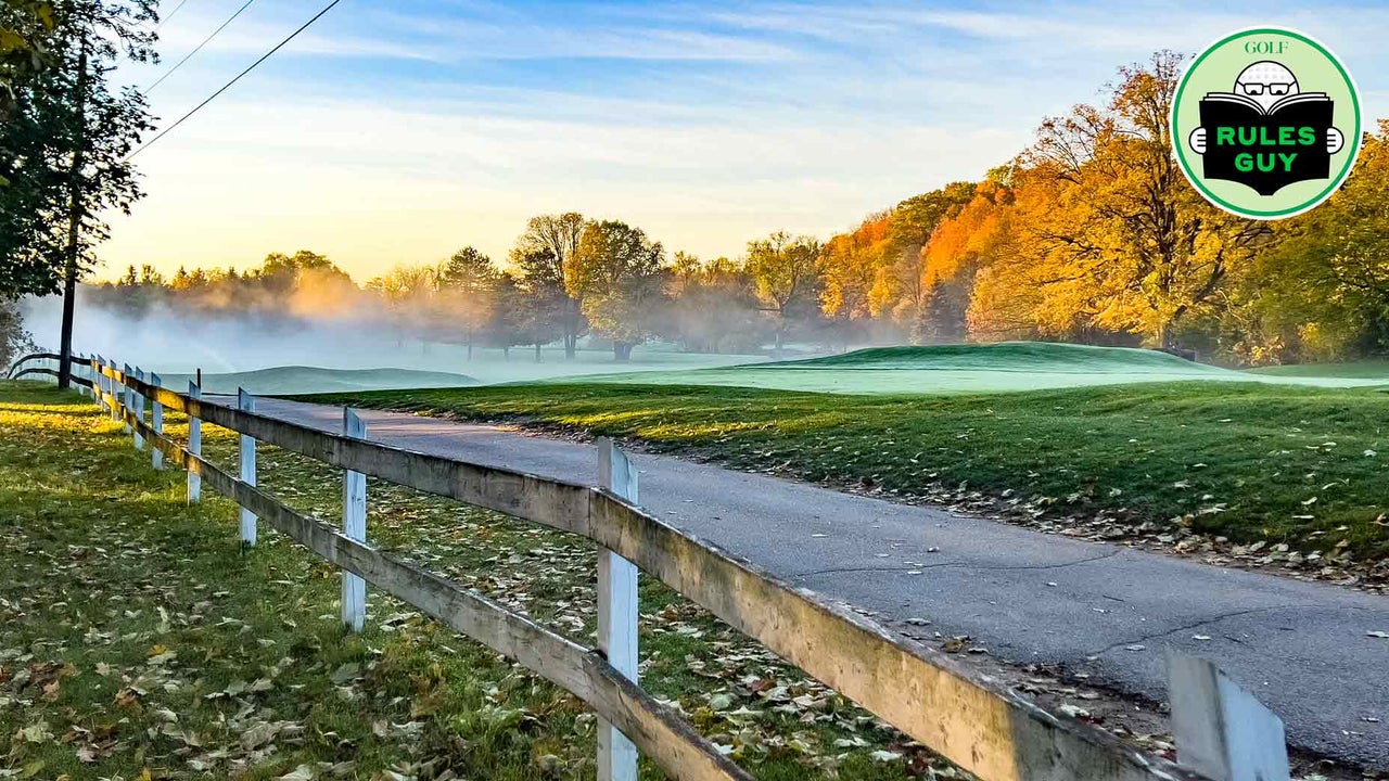 Can you take free relief from a fence if standing on a cart path?