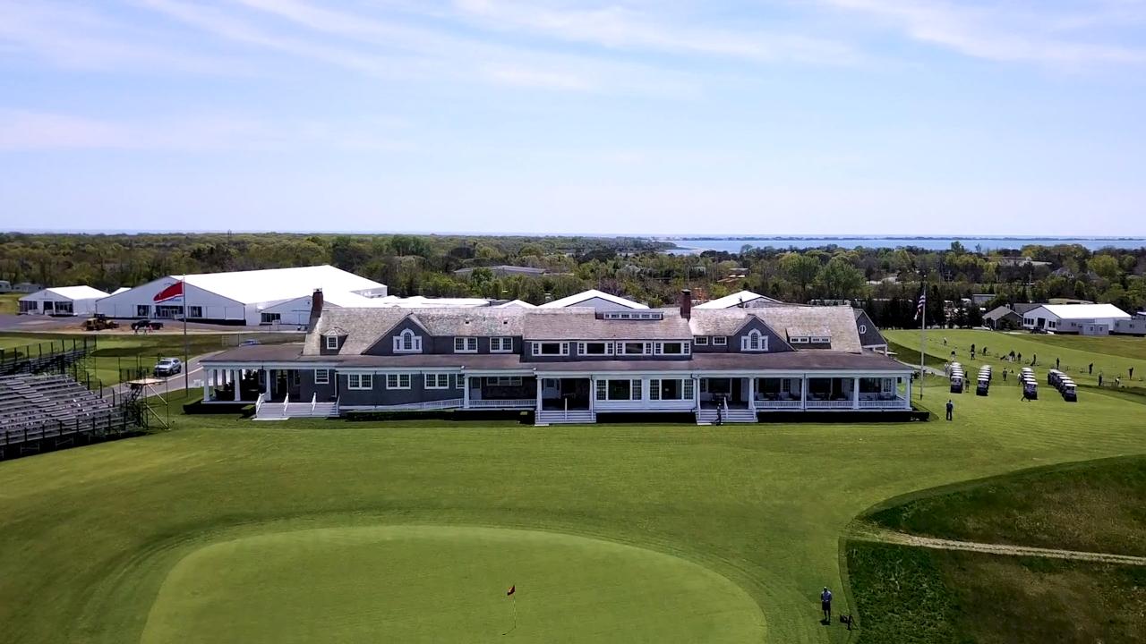 Aerial footage of Shinnecock Hills